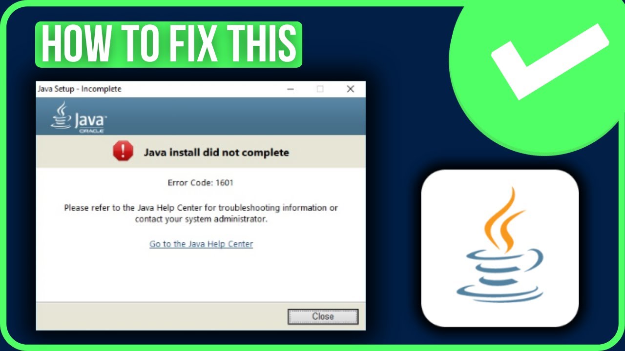 [FIXED] JAVA ERROR CODE 1601 | How to Fix Java Install Did Not Complete Problem