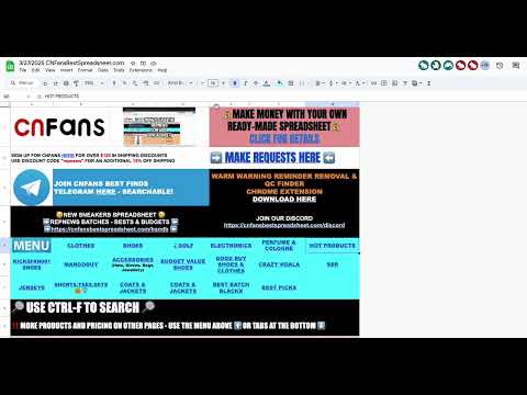 Best CNFans Spreadsheet April 2025 - 4000+ Links! #cnfansspreadsheet #cnfans #summerfashion