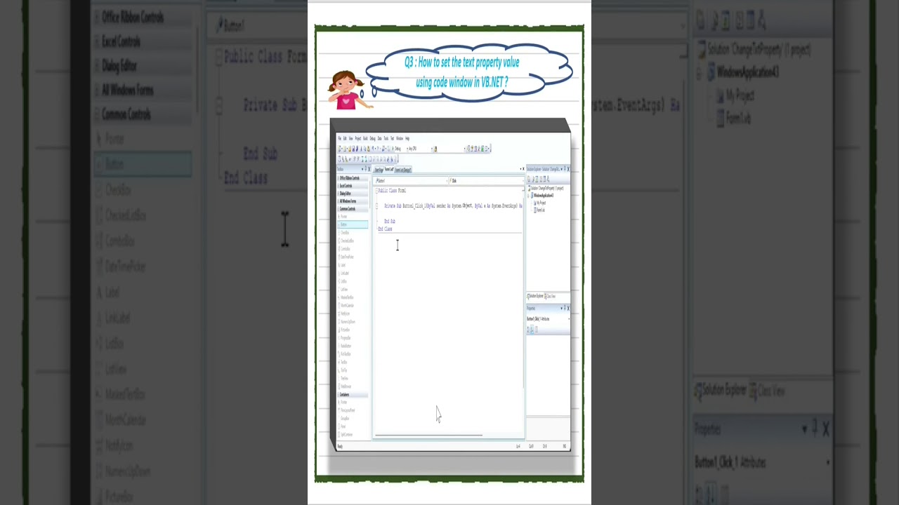 Setting Properties Via Code Window 2023 #shorts