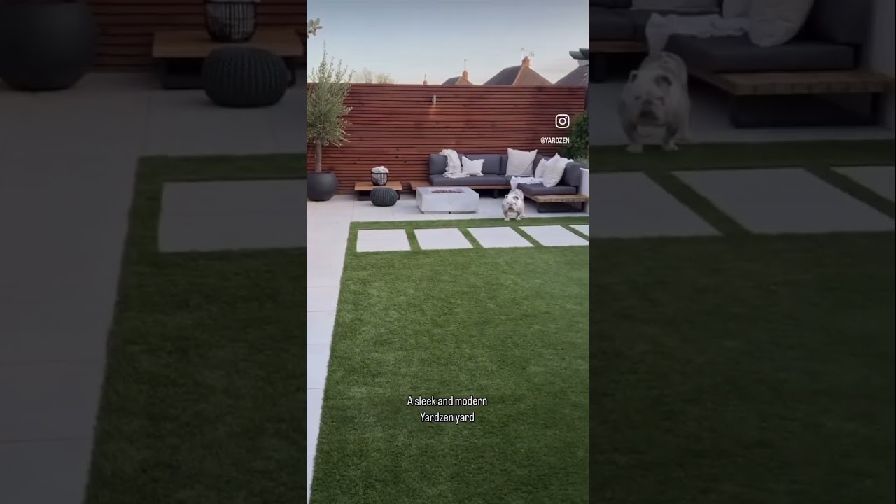 A modern landscape design fit for the whole family 🐾✨ #backyard #outdoorlivingspace
