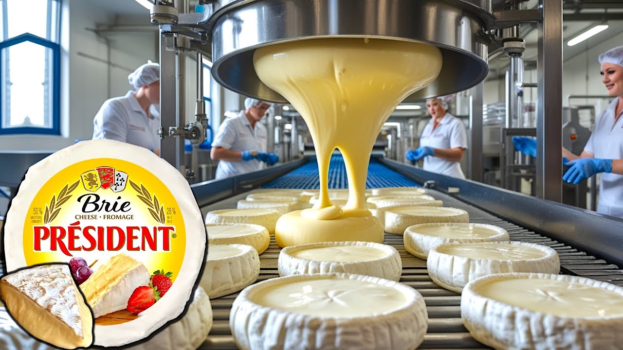 How Brie Cheese is made inside a factory 🧀🧀