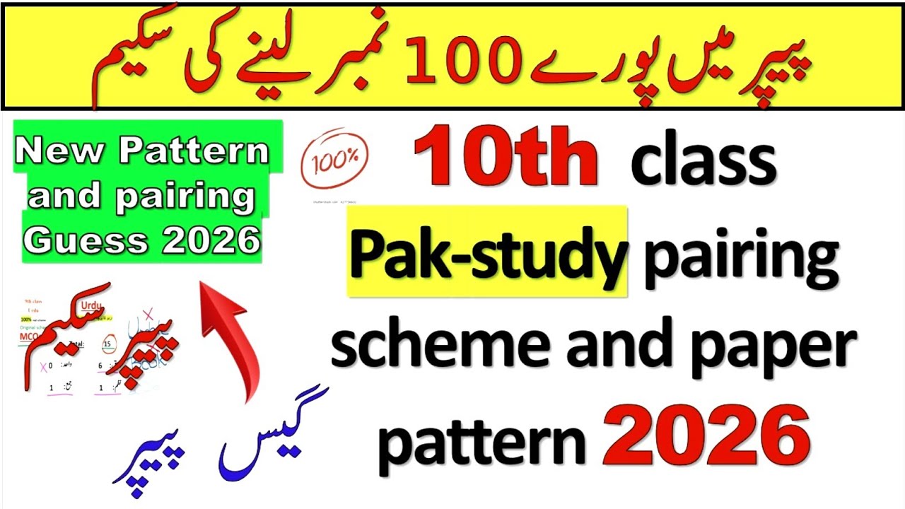 10th class pak study pairing scheme 2026 |10th pak study guess and paper pattern 2026 exams #10th