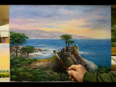 Oil paint, The Lone Cypress 17 mils DR CA