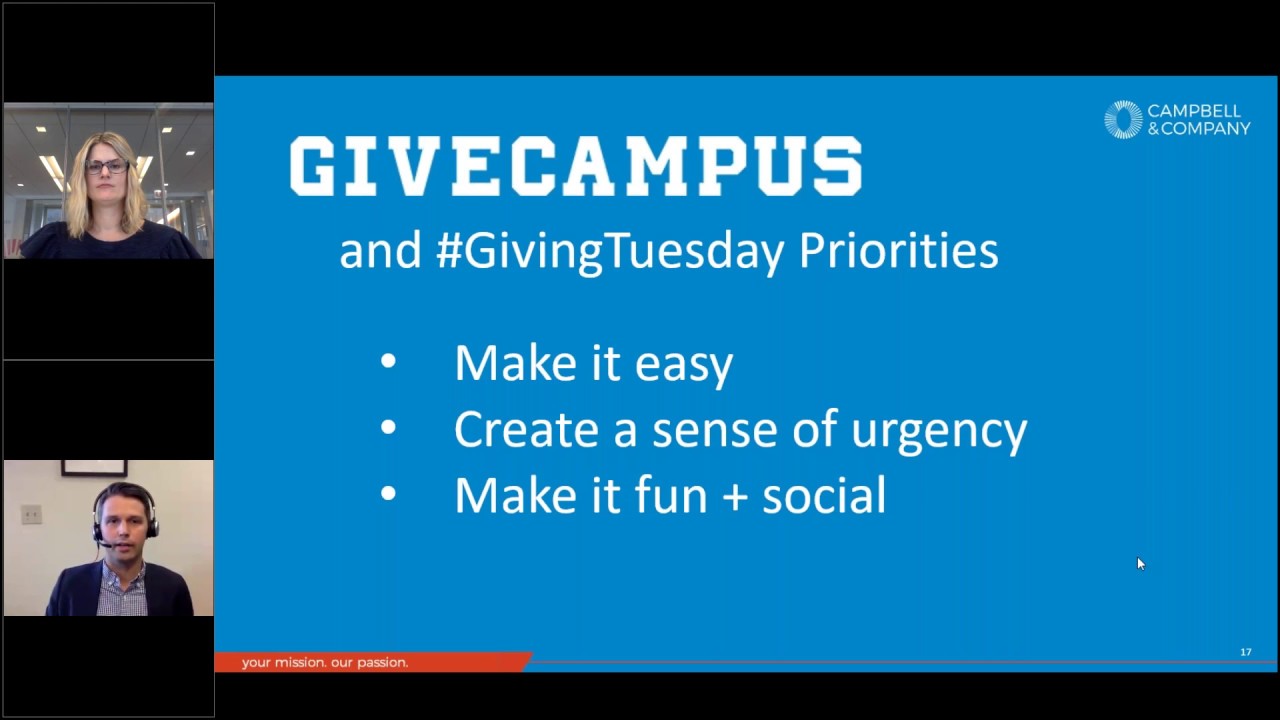 #GivingTuesday 1:  Overview with GiveCampus