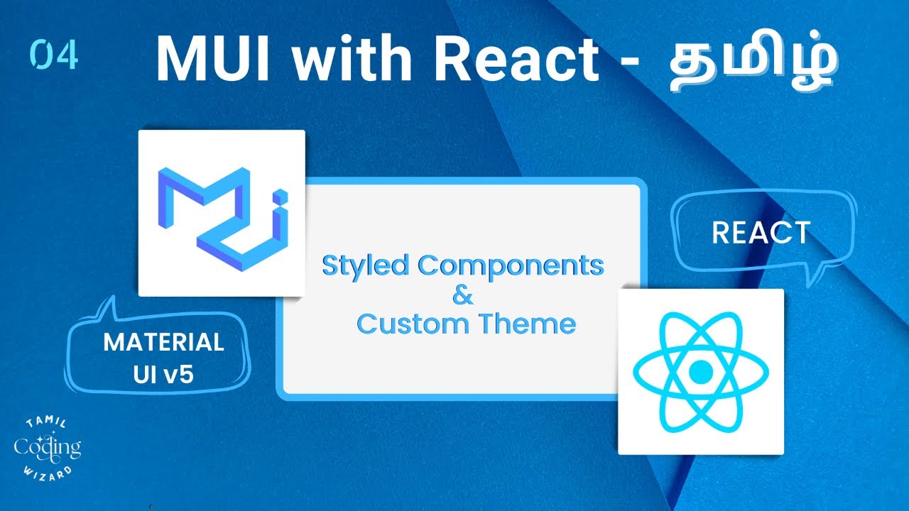 Styled Components and Custom Theme in Material UI with React Tamil  | MUI with React Tutorial Tamil