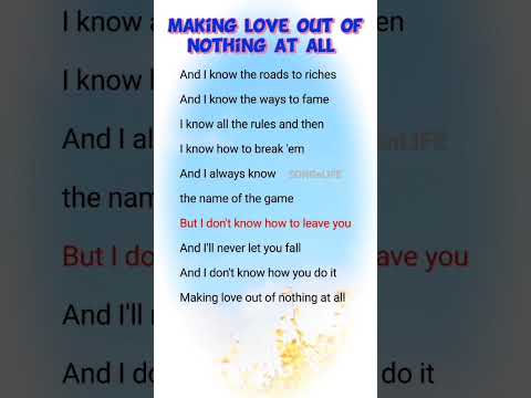 Making Love Out Of Nothing At All | Air Supply #lyrics #english
