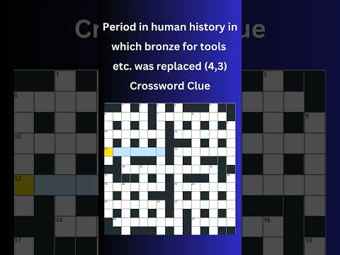 Period in human history in which bronze for...(4,3) Crossword Clue #crossword #crosswordpuzzles