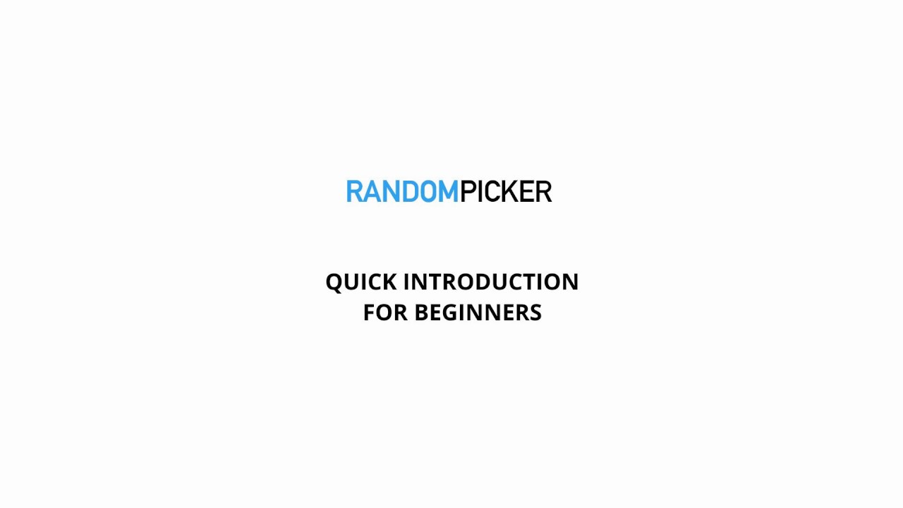 RandomPicker Quick Tutorial