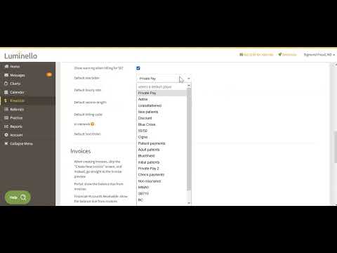 Set Up Your Financial Settings in the Luminello EMR/EHR