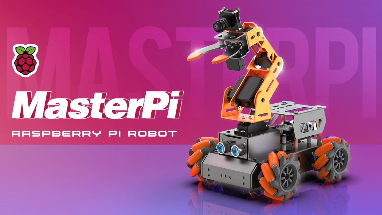 MasterPi AI Vision Robot Arm with Mecanum Wheels Car For Raspberry Pi 5