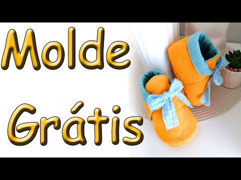 Como Fazer Sapatinho de Bebê. Molde grátis Botinha Bunny.