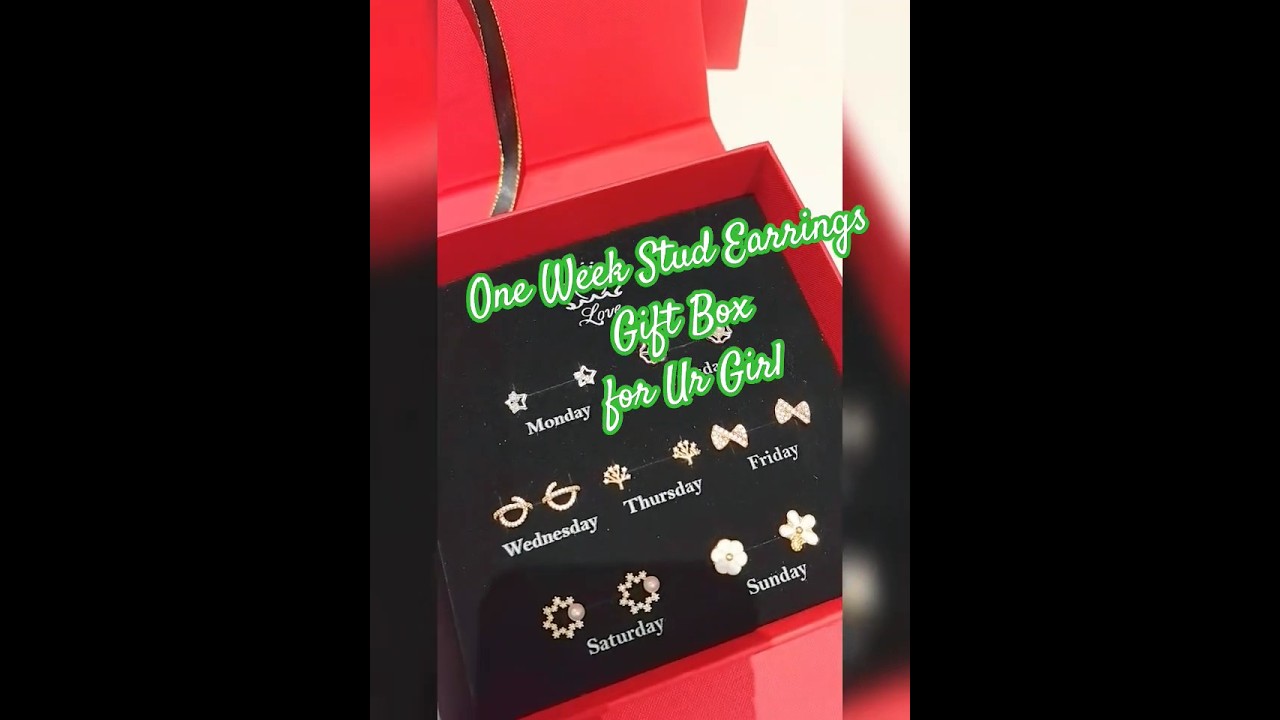 One Week Stud Earrings Gift Box for Your Girl #fashion #wholesale #jewelry #gift #smallbusiness