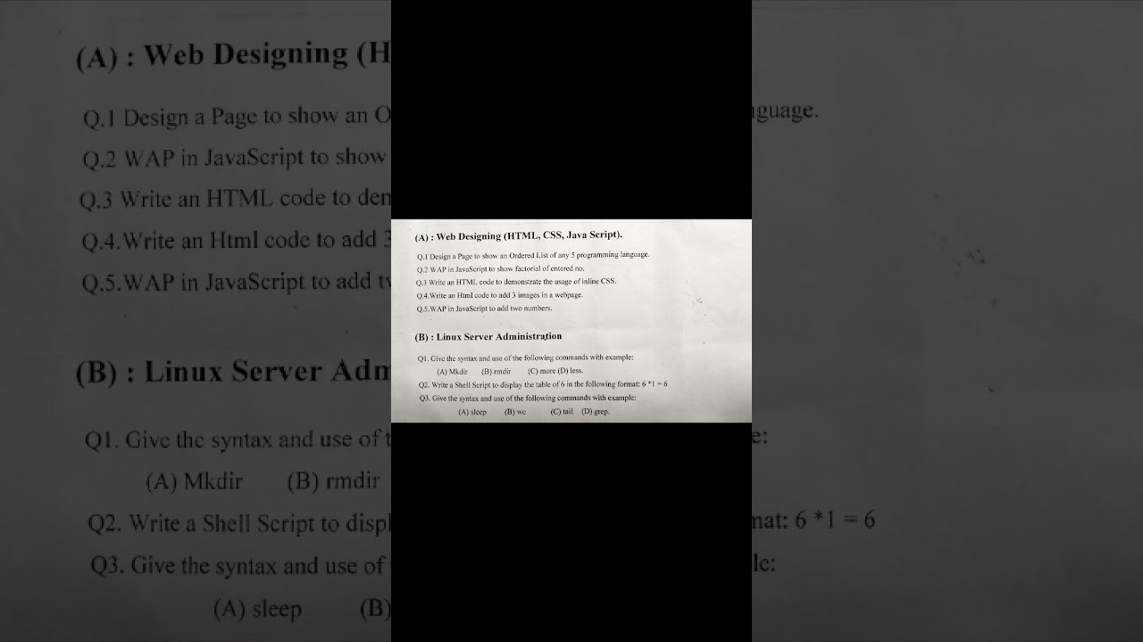 BCA | COMPUTER PRACTICAL 3 | 3RD  SEMESTER | MCU | QUESTION PAPER | 2023