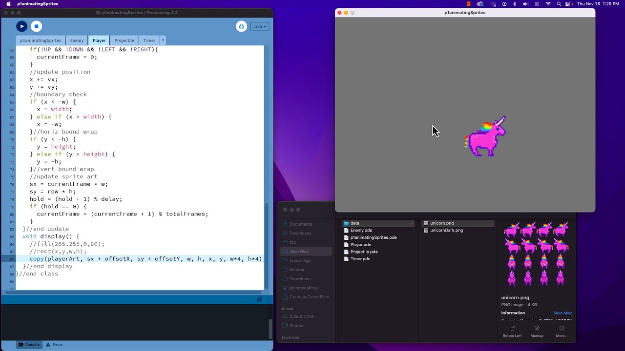 Programming Animated Sprites in Processing