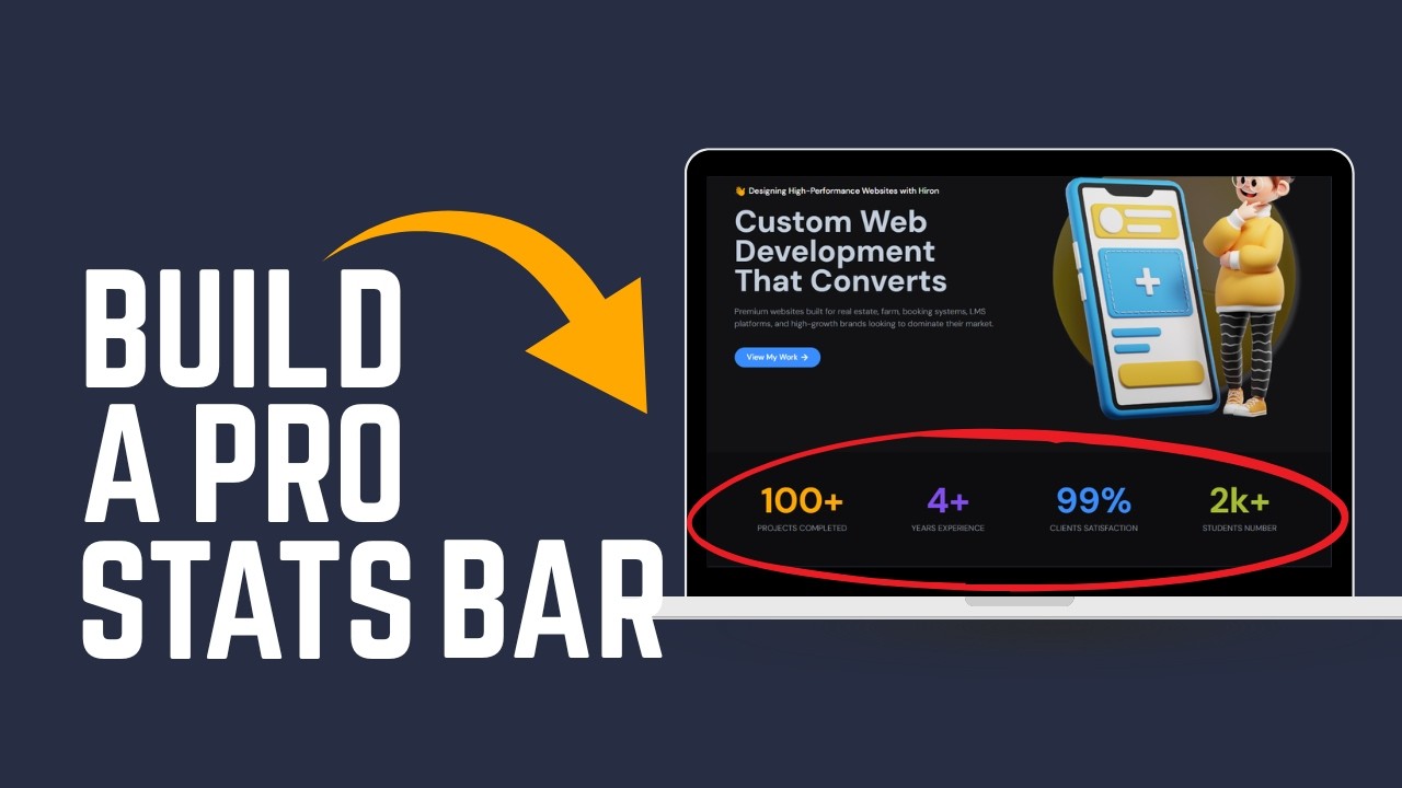 How to Create a Modern Dynamic Stats Bar in WordPress using Elementor Pro | Portfolio Tutorial 2026