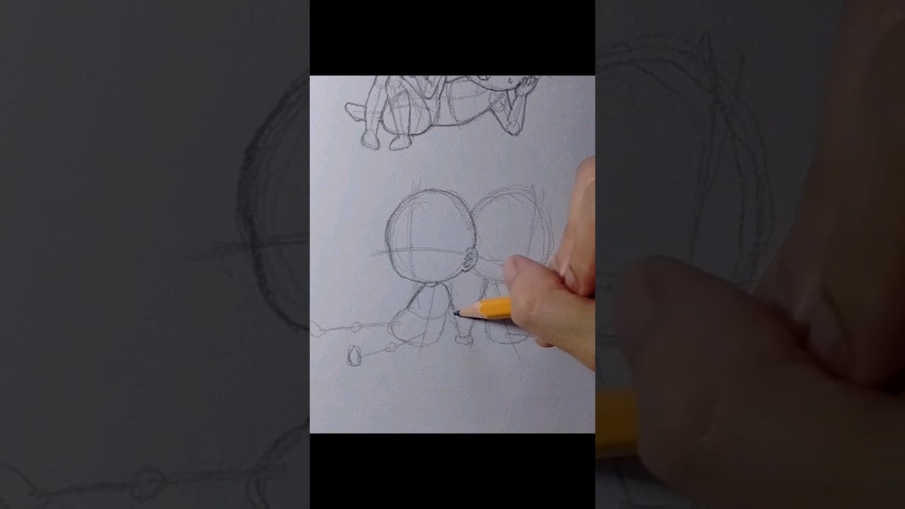 How To Draw Chibi Couple Poses in Anatomy Body 9/9 #shorts #mangaart #drawinganatomy #chibiart