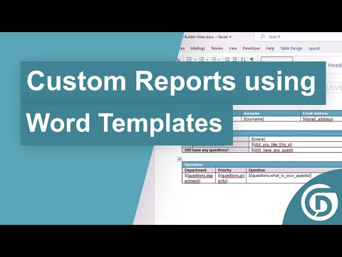 Custom Reports using Word Templates | Culverdocs
