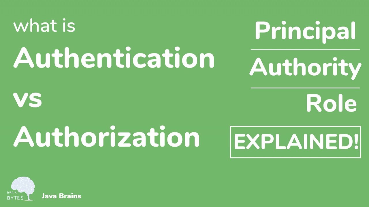 Five Spring Security Concepts - Authentication vs authorization - Java Brains Brain Bytes