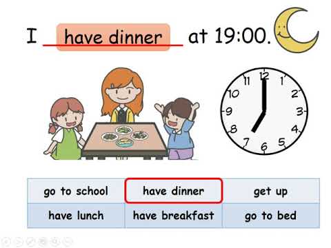 單字活用：Daily Routines - go to school, go to bed, get up, have dinner ...