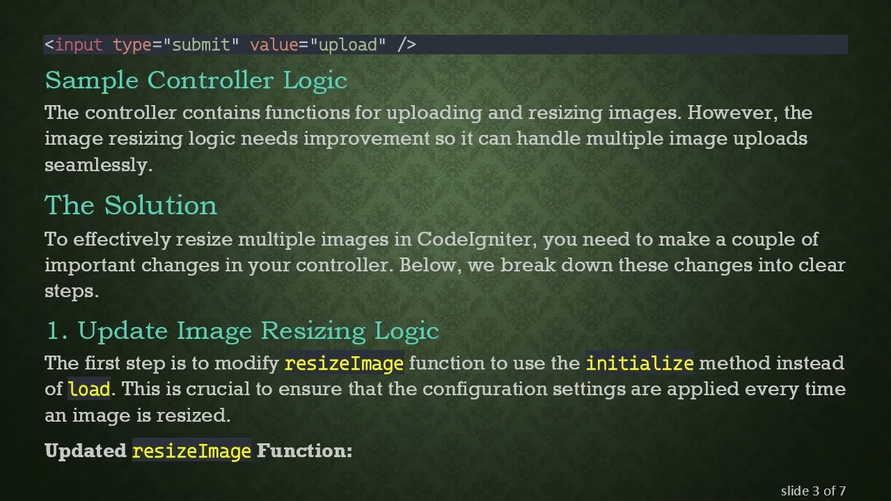 How to Resize Multiple Image Fields in CodeIgniter