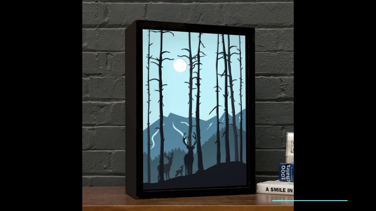 Deers -- Free Light Box Template | SVG | PNG | PDF | AI