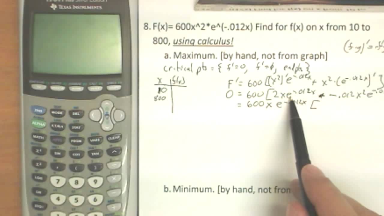 Problem #8 max and min values