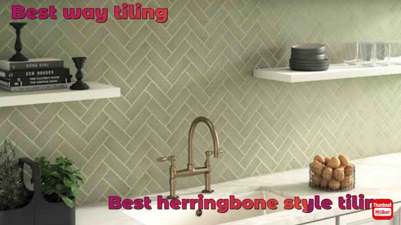 double herringbone pattern on kitchen splashback part 1
