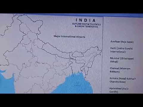 Major International Airports of India (Map Work)