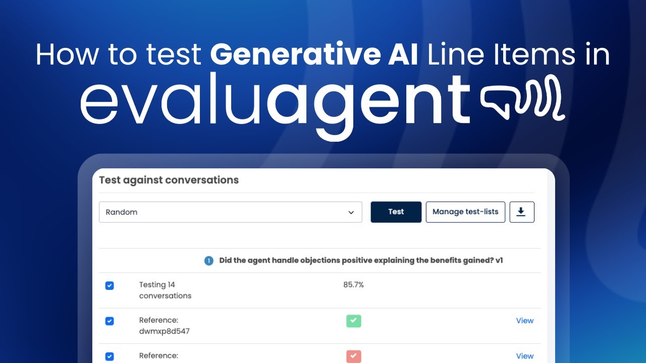 How to Test Generative AI Line Items in evaluagentCX | Using the Testing Console