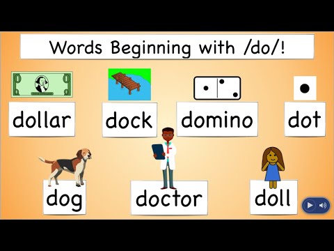 Phonics for Kindergarten and First Grade: Words Beginning with /do/ dog, dot, dock. .