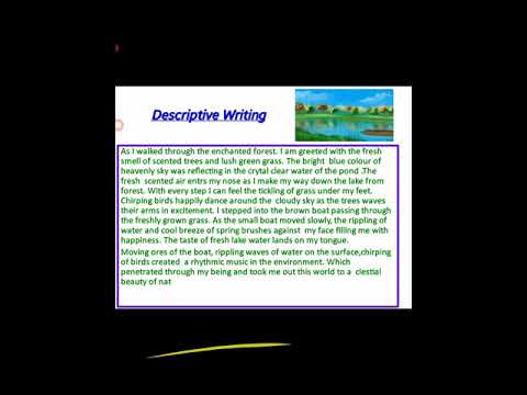 Descriptive Writing for Grade 7