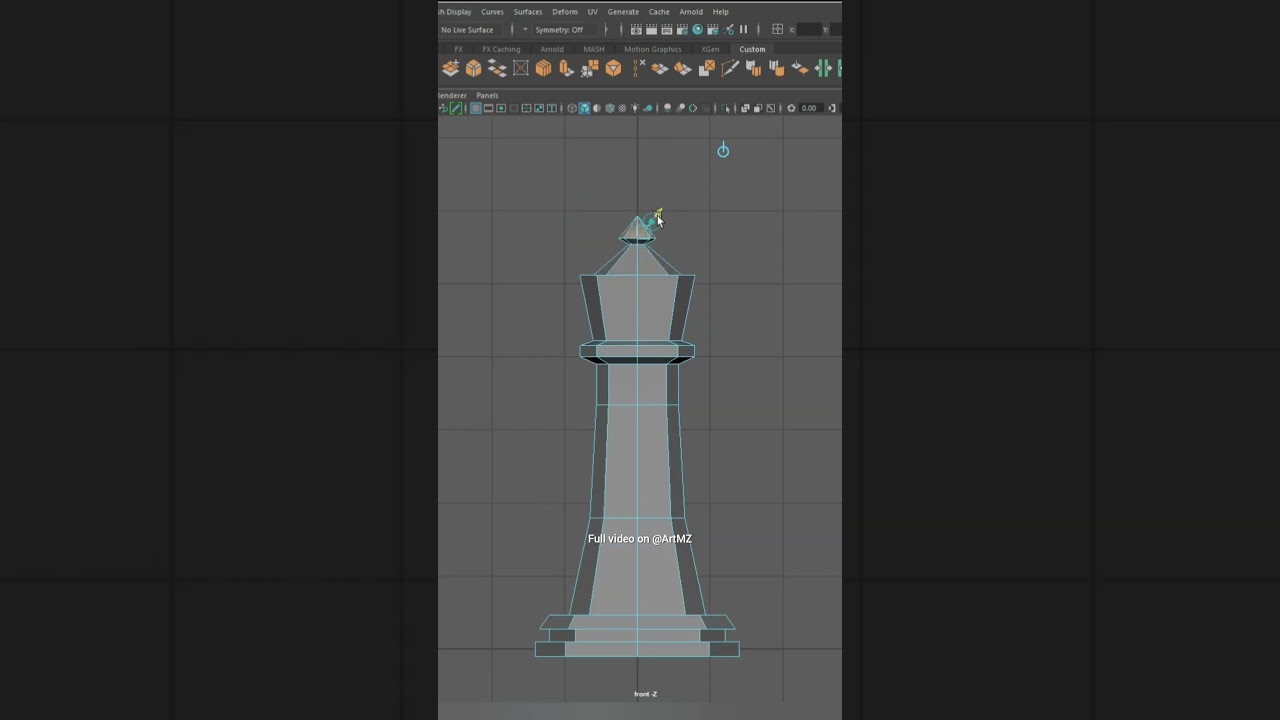 Low Poly Queen 3D Modeling. Chess Set Design. Autodesk Maya tutorial