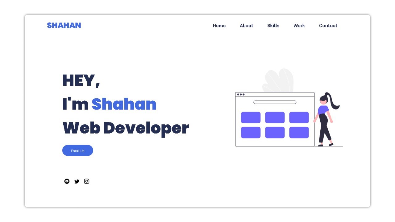 Complete Responsive Minimal Personal Portfolio Website Using Html Css And Javascript