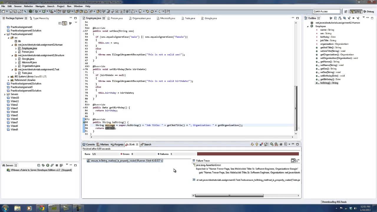Walkthrough for Java Practice Assignment #2