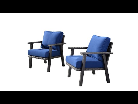 Ovios Patio Bistro Set Outdoor Chairs 2 Piece with 5'' Cushion, Olefin Fabric installation video