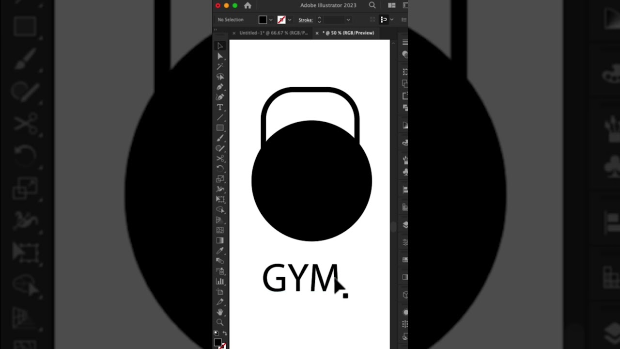GYM logo design | adobe illustrator #shorts