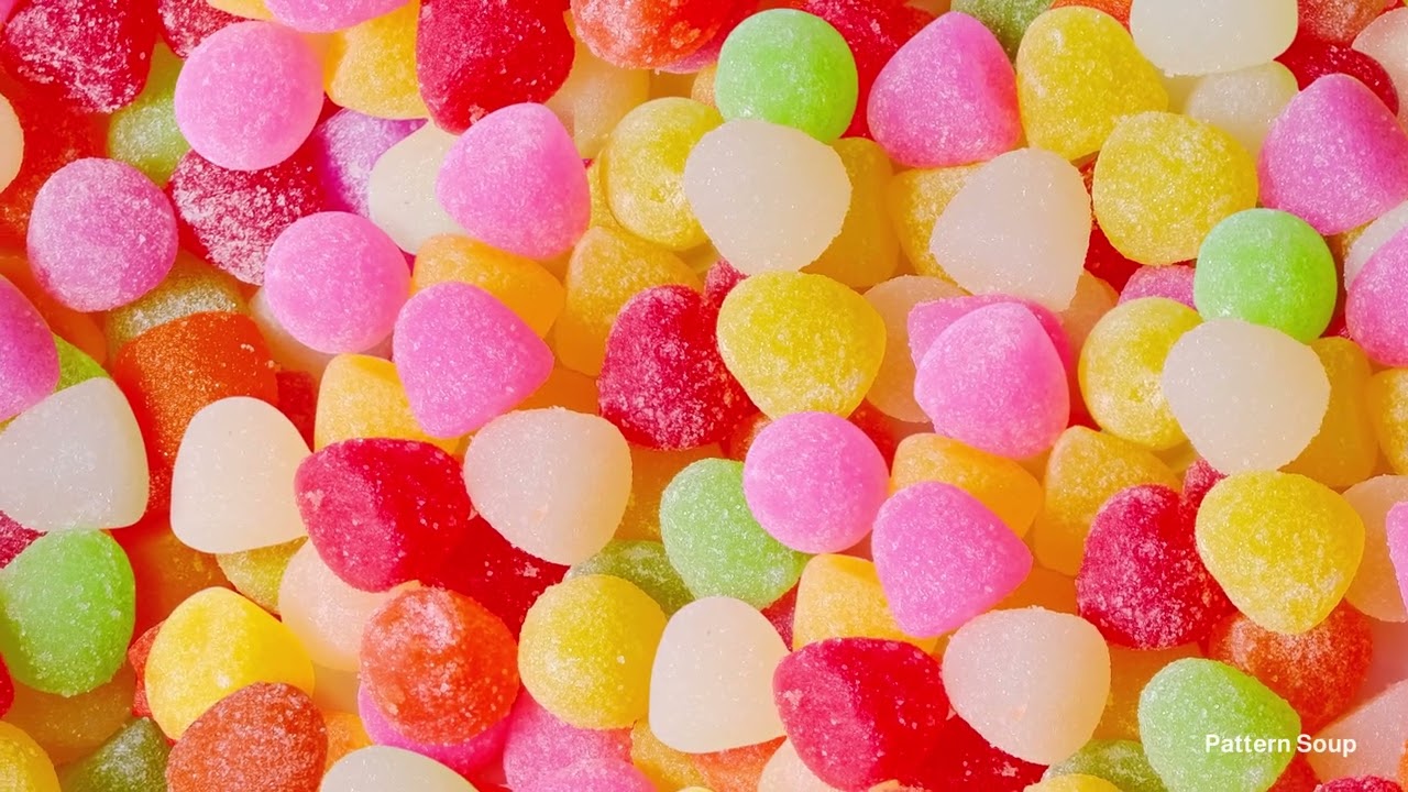 Gumdrops Candy Photo Pattern Animation | 4K Sweet Colorful Background | 1-Hour Loop 🍬✨