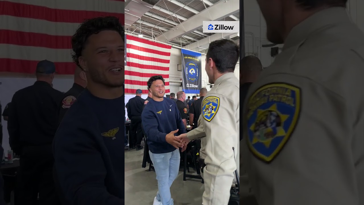 Showing our appreciation for first responders 🐏🤝🚒 #rams #shorts