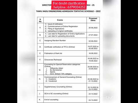 TNEA tentative scheduling 2022 | 🔴 | tnea counselling | tnea procedure | tnea 2022 | engineering 🔴