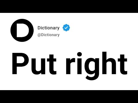 Put right Meaning In English