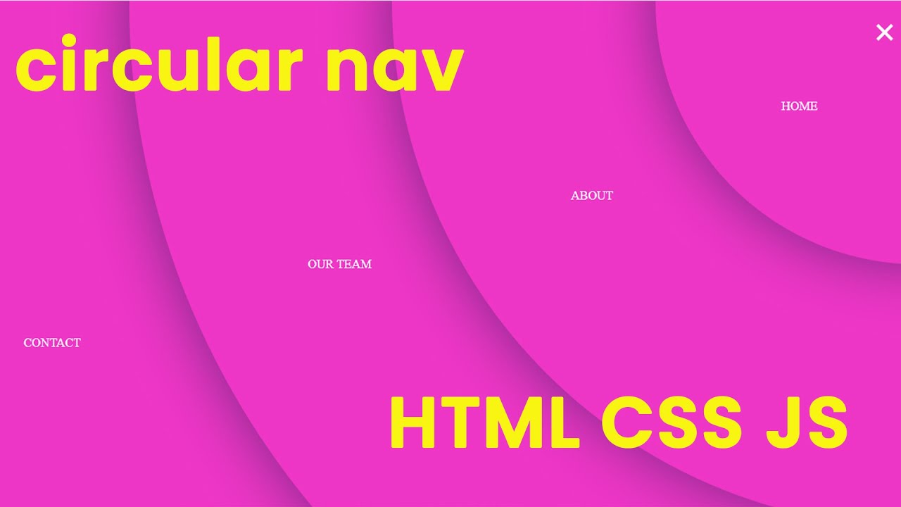 Circular Navbar Menu using HTML , CSS 3 & JS || Navigation Bar Design