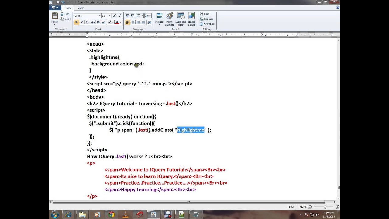 LAST METHOD IN JQUERY EXAMPLE DEMO TAMIL