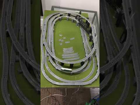 27” x 47” N Scale train layout