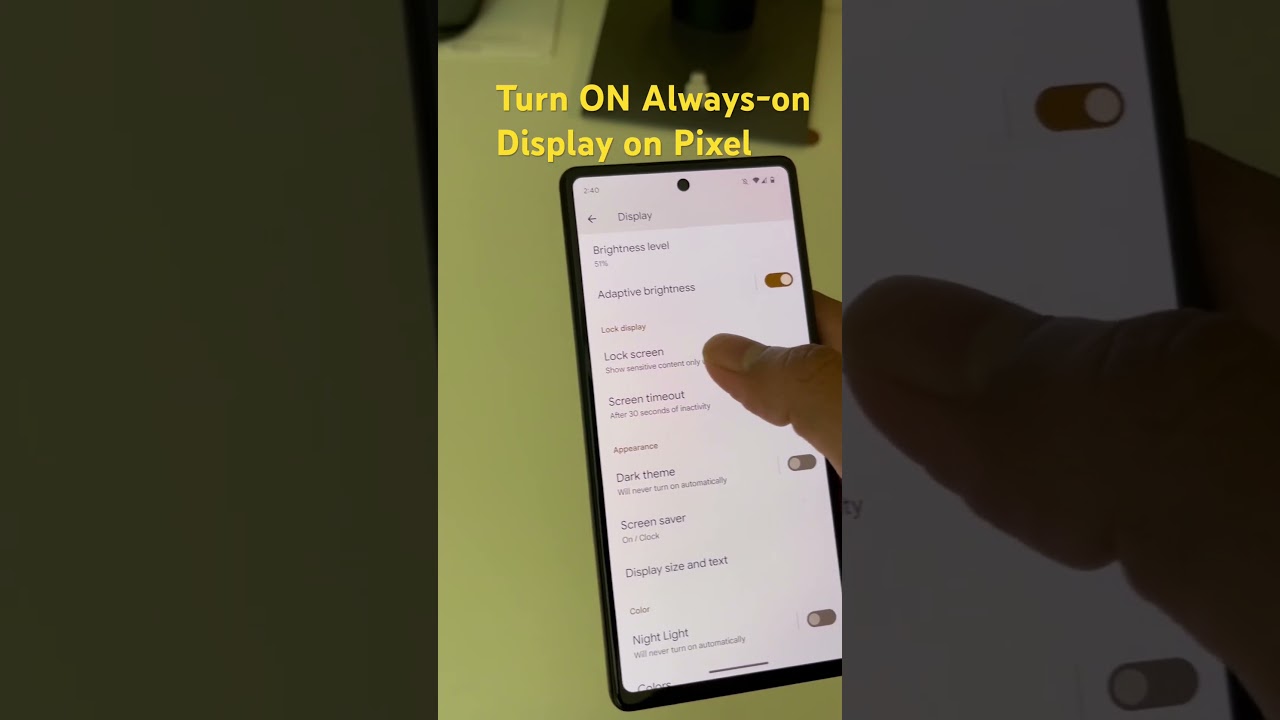Google Pixel-Turn ON Always-on display #googlepixel googlepixel #pixelphone #googlepixel9 #pixel9