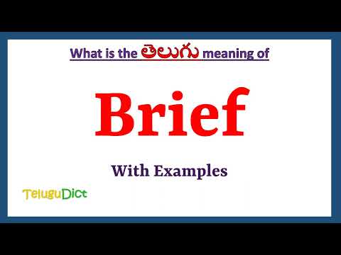 Brief Meaning in Telugu | Brief in Telugu | Brief in Telugu Dictionary |