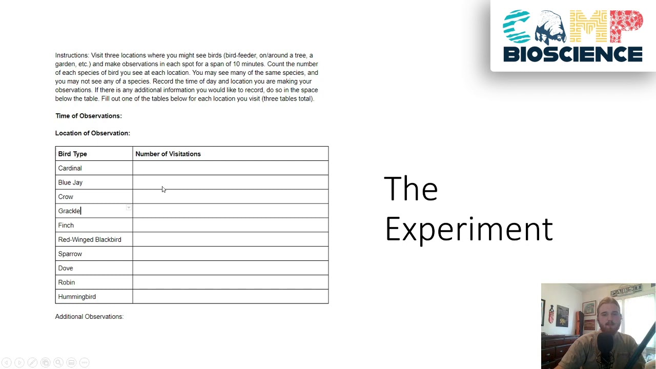 Data Collection Through Bird Watching with Camp Bioscience