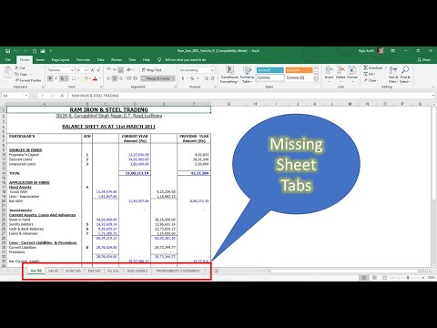Recover Missing Sheet Tabs in Microsoft Excel Tutorial