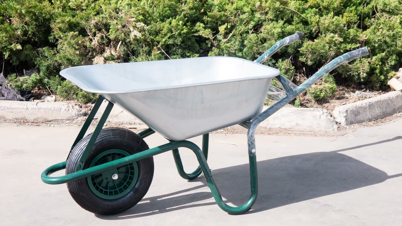 100L HEAVY DUTY GALVANISED WHEELBARROW PUNCTURE PROOF INFLATABLE WHEELS BLACK
