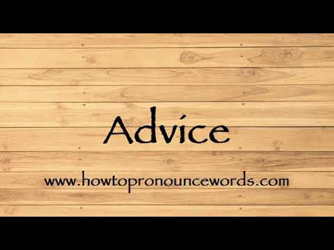 How To Pronounce Advice ? How To say Advice New Video