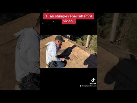 Simple Solutions Contracting LLC Three tab shingle repair attempt #shorts #roofingcontractors 